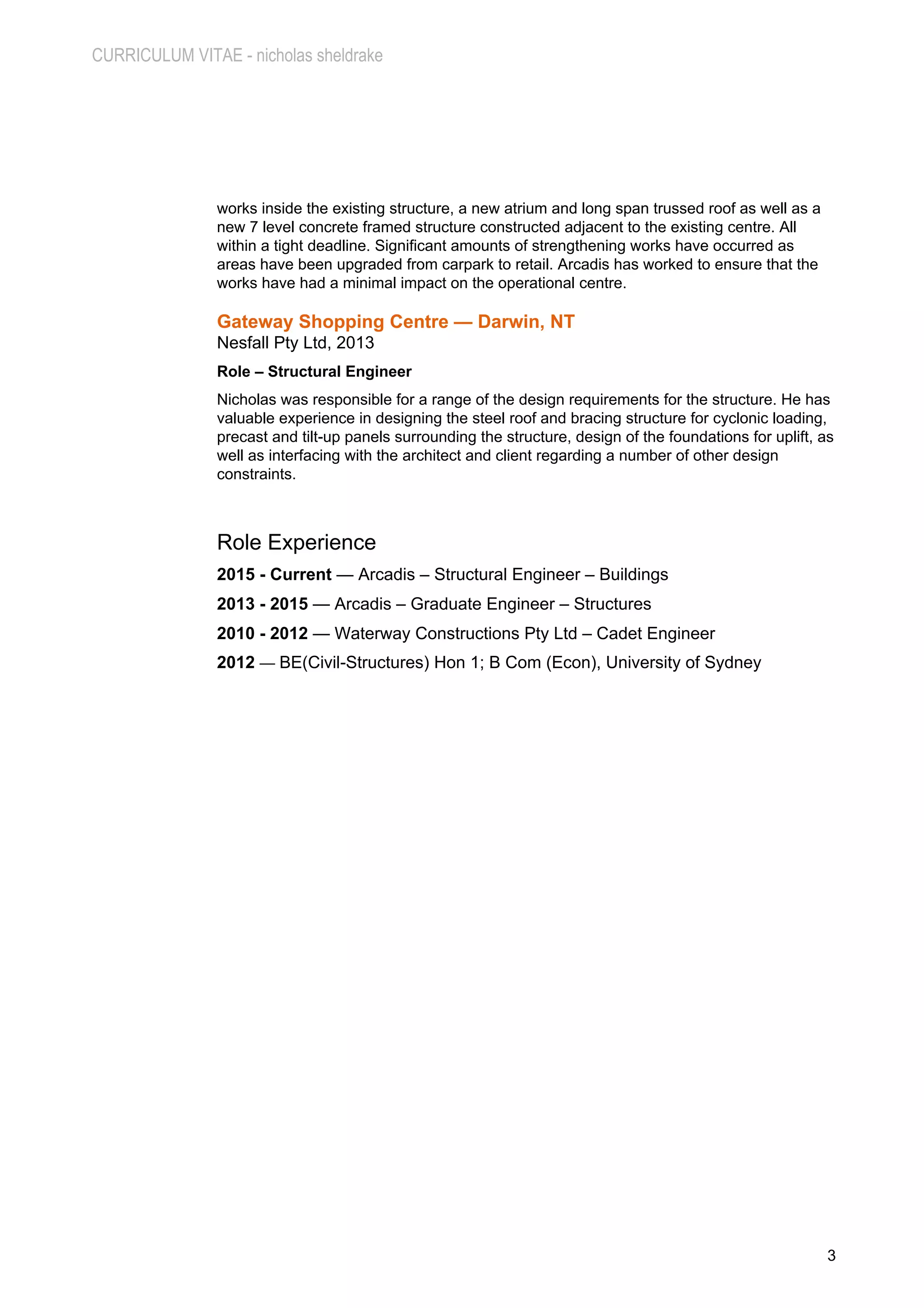 Nicholas Sheldrake_Oct2016_Arcadis CV | PDF