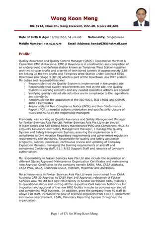 Wong KM resume 10-08-16 | PDF