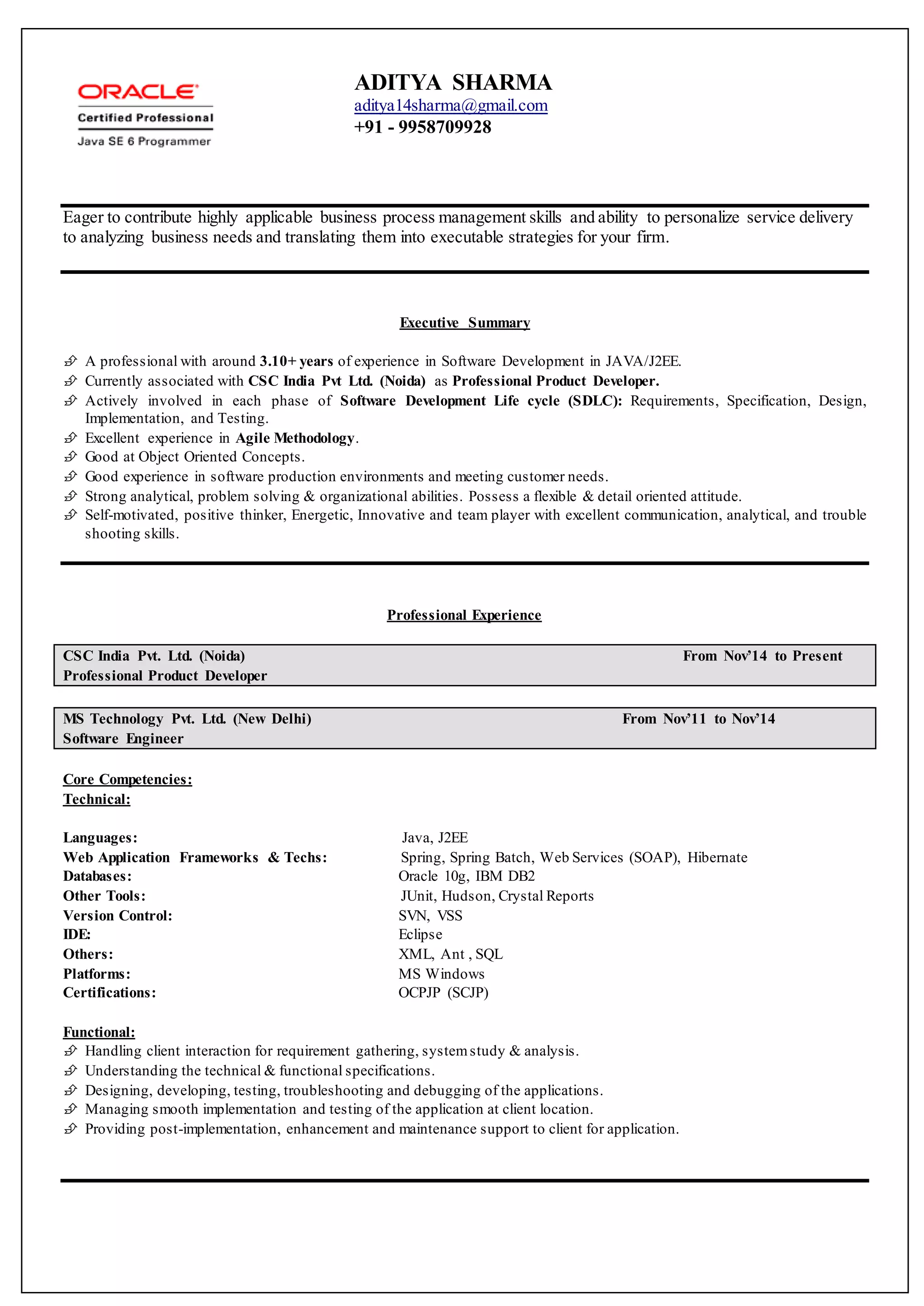 Resume ADITYA SHARMA | DOCX