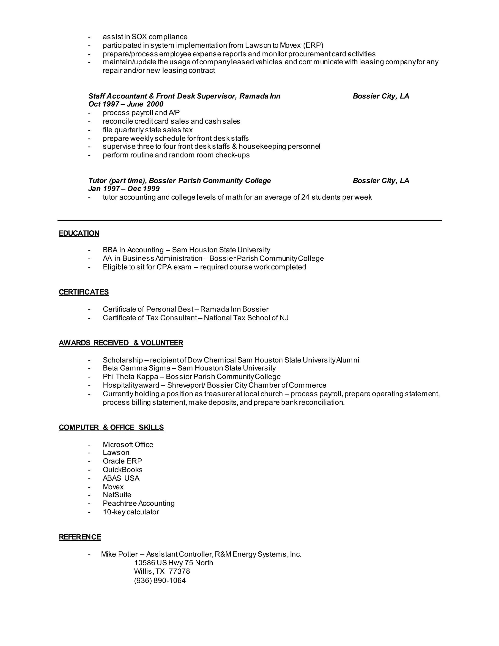 resume current updated | DOCX
