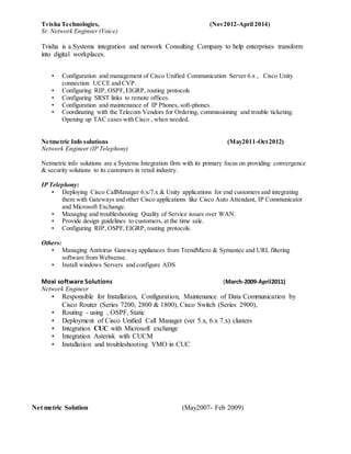 Network and Telecom Engineer | DOCX