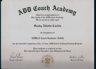 ADD Coach Academy Grad Certificate | PDF