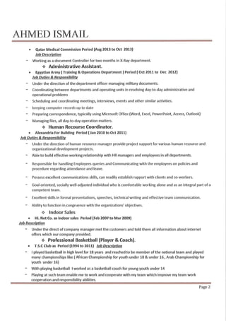Ahmed Ismail CV | PDF