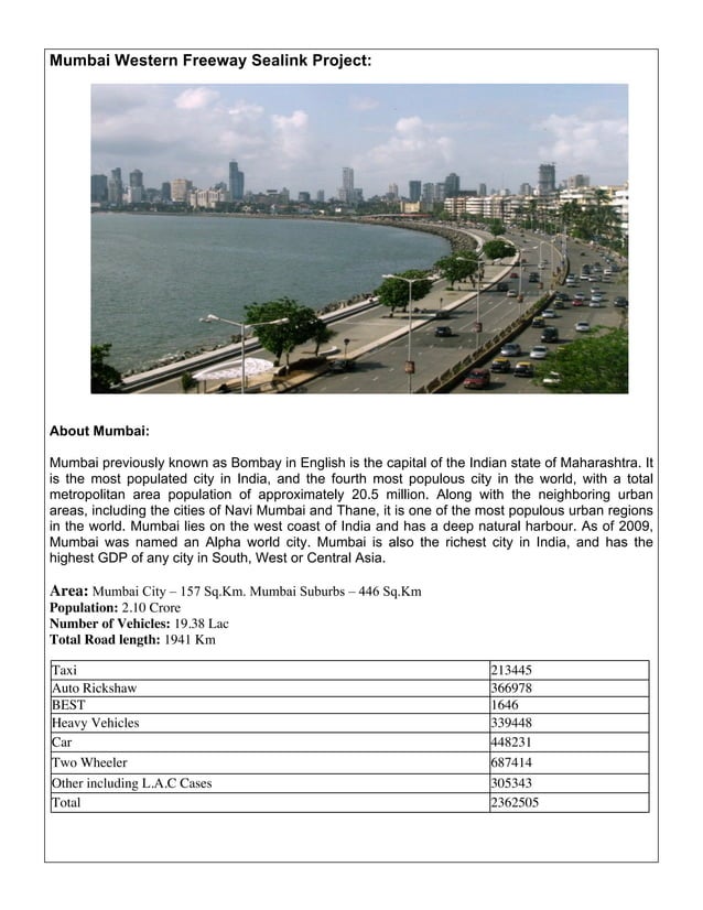 Mumbai Western Freeway Sealink Project | PDF