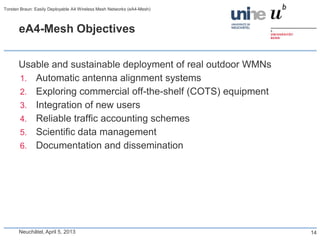 Easily Deployable A4 Wireless Mesh Networks | PPT