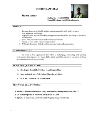 shyam kumar updated resume | PDF