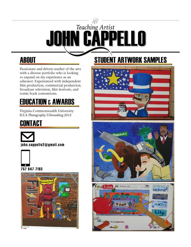 John Cappello Teaching Artist Portfolio | PDF