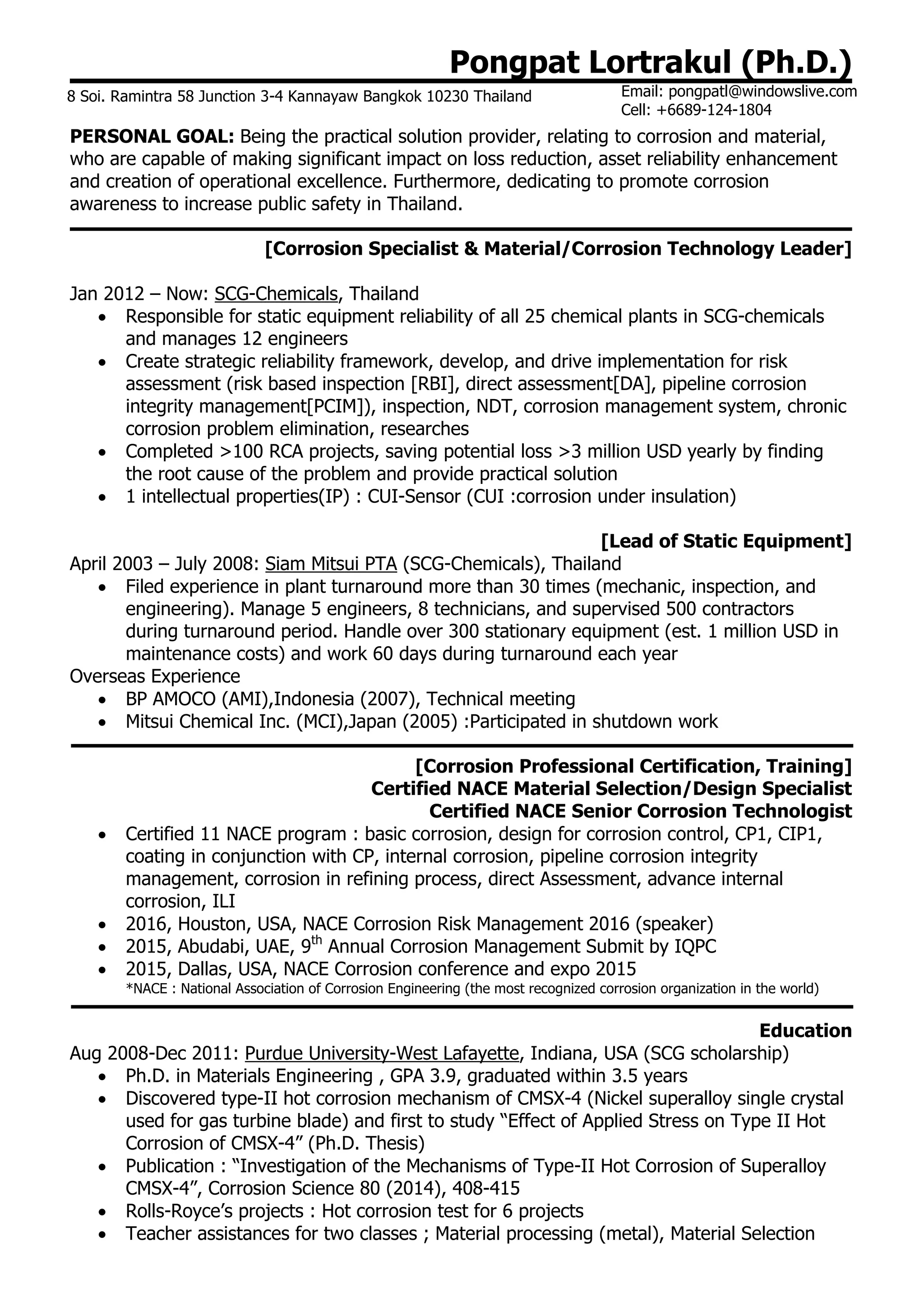 PONGPAT_RESUME_June2016 | PDF