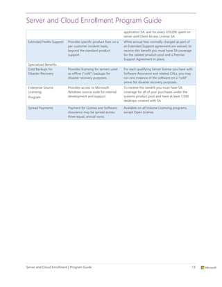 Microsoft Server and Cloud Enrollment - Program Guide | PDF