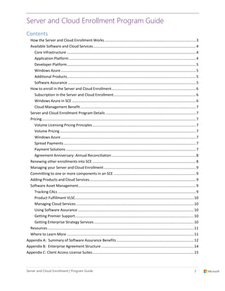 Microsoft Server and Cloud Enrollment - Program Guide | PDF