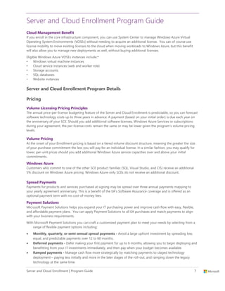 Microsoft Server and Cloud Enrollment - Program Guide | PDF