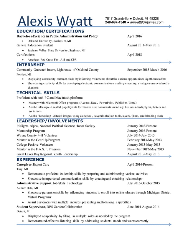AlexisW Resume | PDF