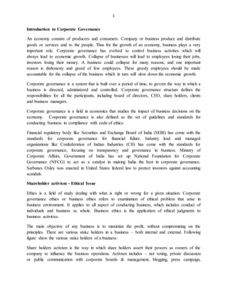 Ethical Issues in Corporate Governance | PDF