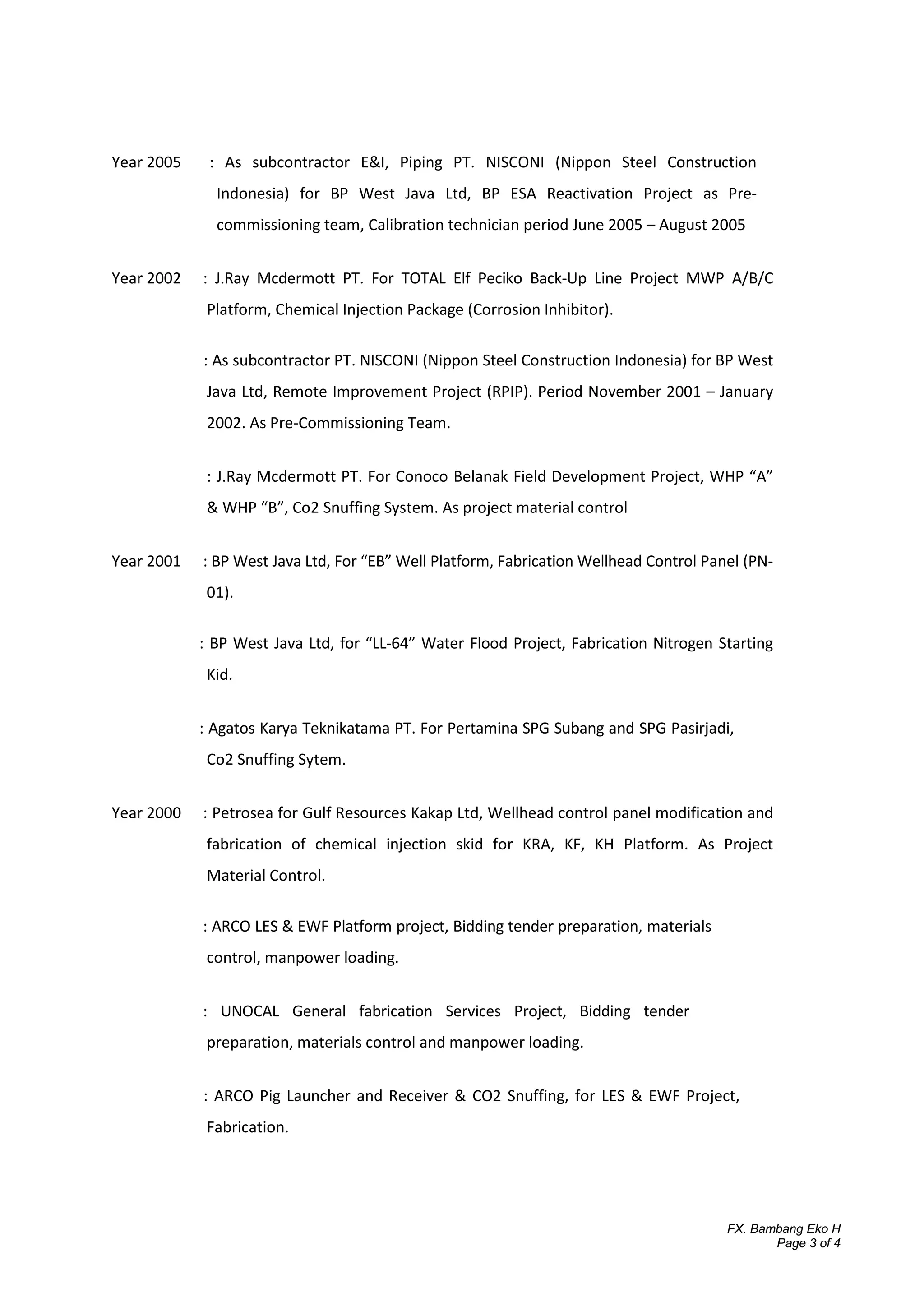 CV Bambang Eko Hermawan | PDF