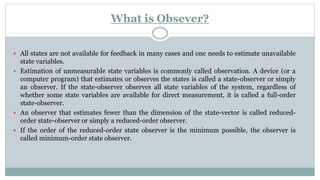 Modelling of Speed Observer System PPT | PPTX