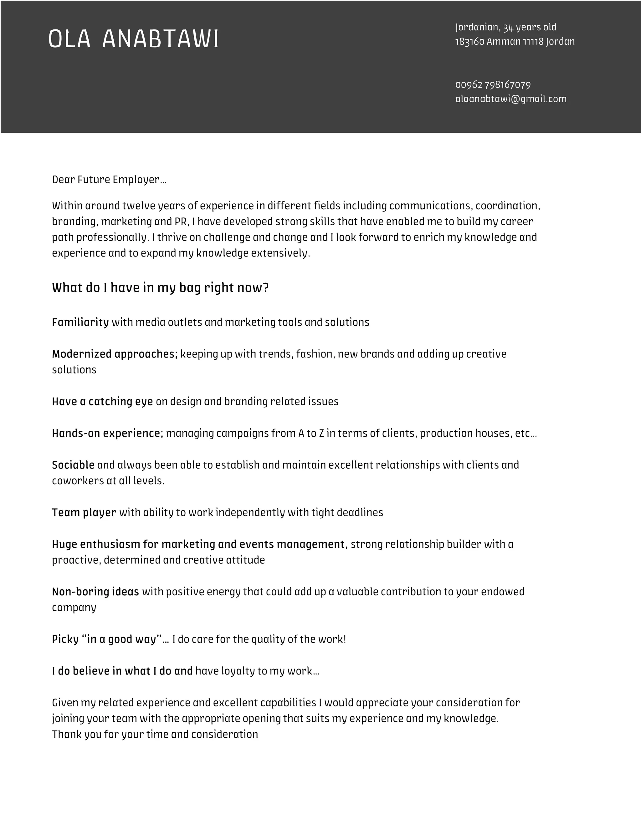 Ola CV | PDF