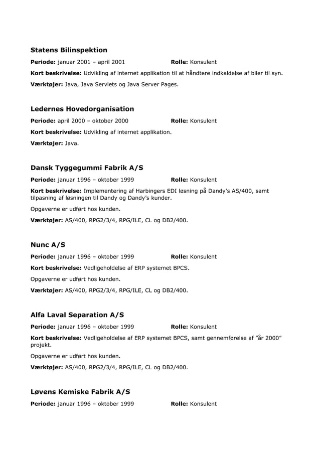 CV for Lars Werner Bay | ODT