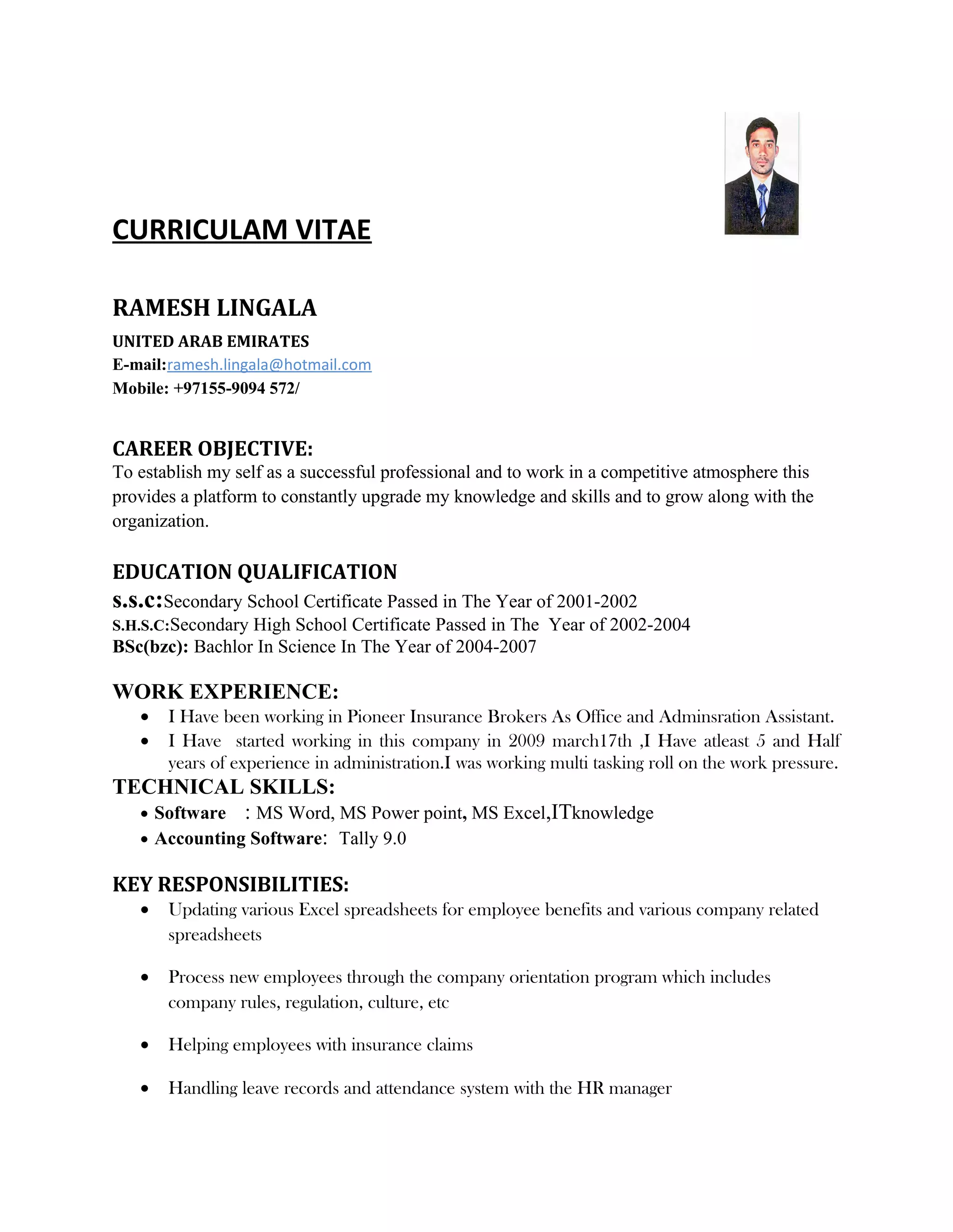 Ramesh Lingala CV | DOC