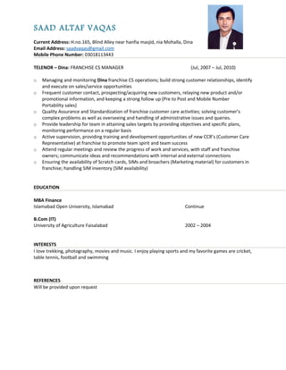 SAAD ALTAF - CV 141116 | DOC