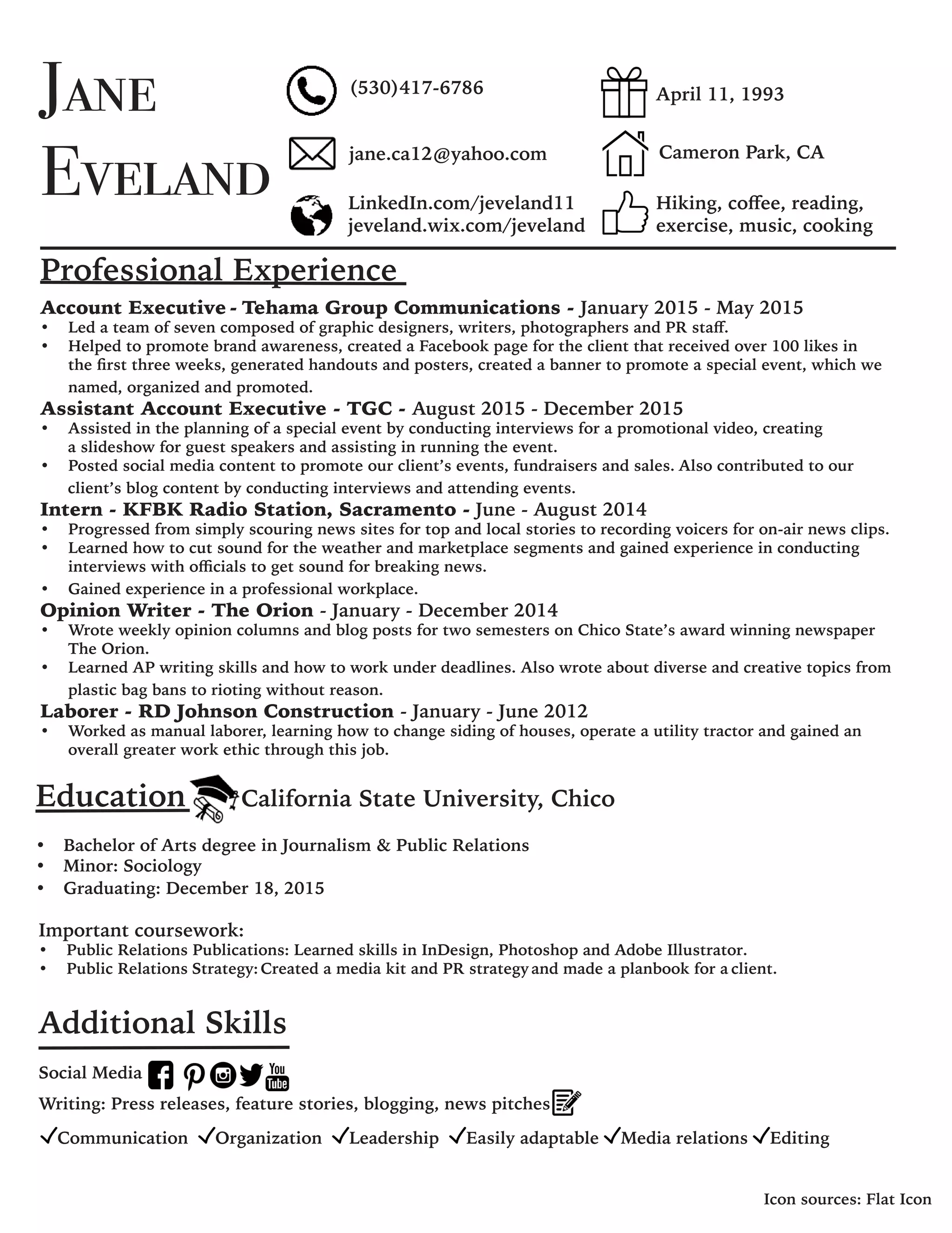 Jane Eveland Resume PDF Version | PDF