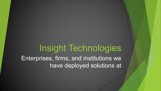 Insight Technologies - Clients and Partners | PPTX | Web Design and ...