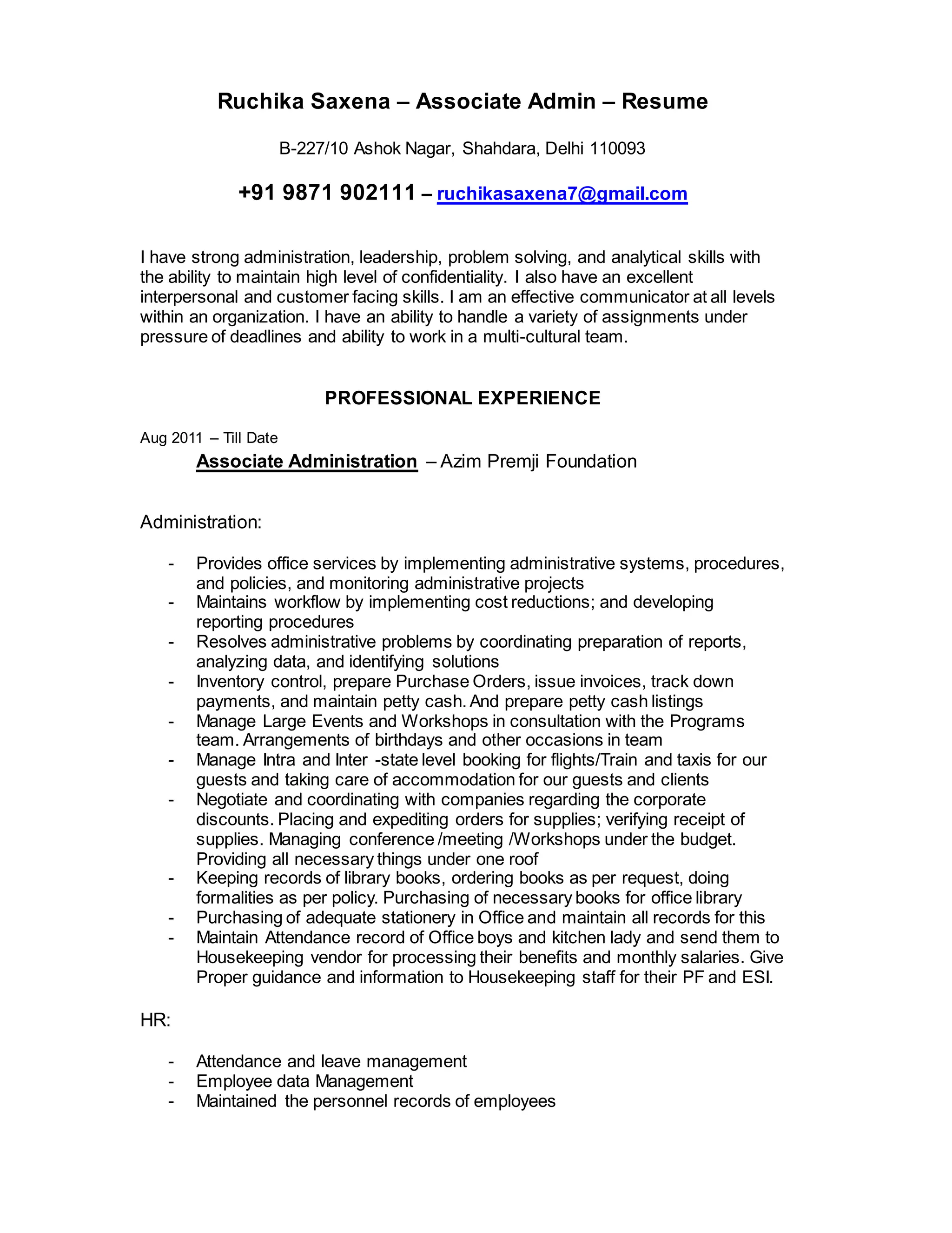 Ruchika Saxena- CV | DOCX