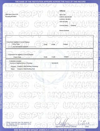 ITT Official Transcript | PDF