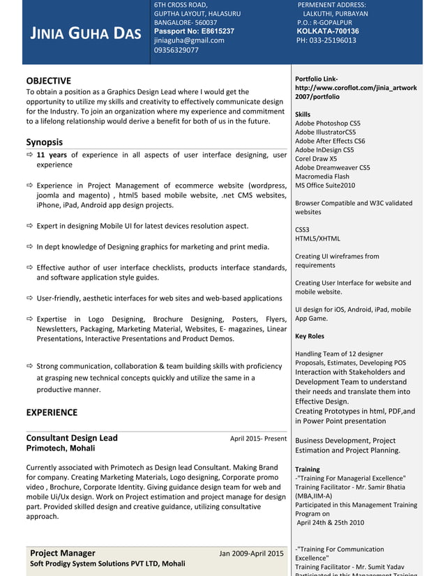 Resume of Jinia Guha Das_Design Lead_11 yrs Exp | PDF