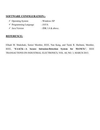 Eaack—a secure intrusion detection system for mane ts | DOCX