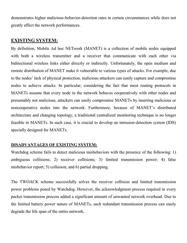 JAVA 2013 IEEE NETWORKSECURITY PROJECT Eaack—a secure intrusion detection system for mane ts | PDF