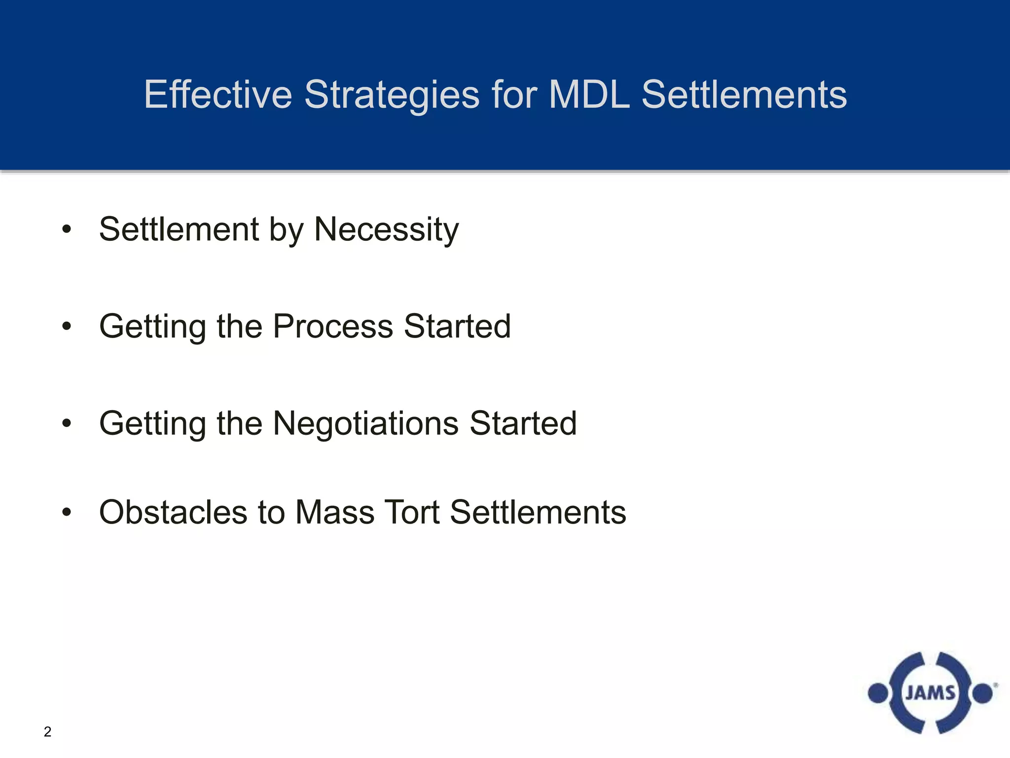 MDL Settlement Strategy Yanni v01 | PPTX