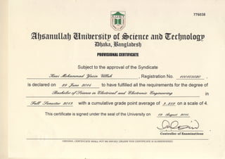 Provisional Certificate_B Sc | PDF