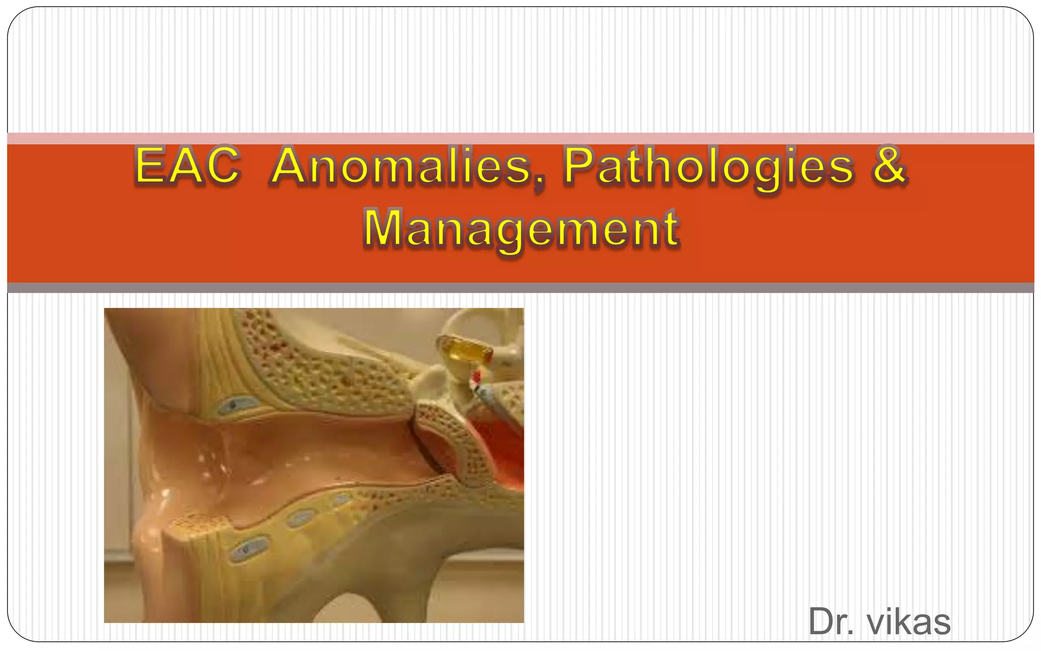 External auditory canal anatomy pathologies & management | PPTX