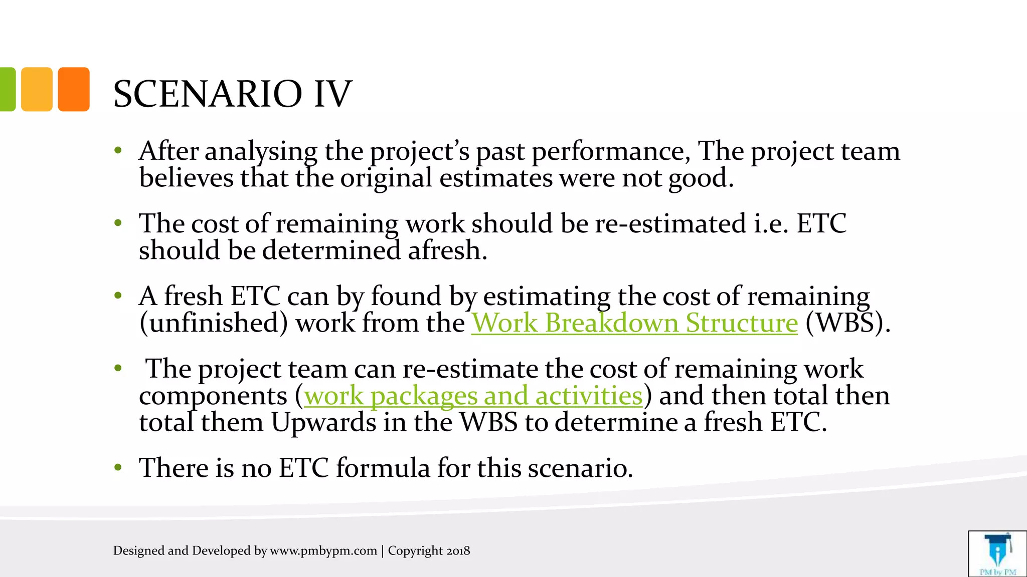 Calculating Estimate At Completion Eac Using 5 Different Formulas Ppt