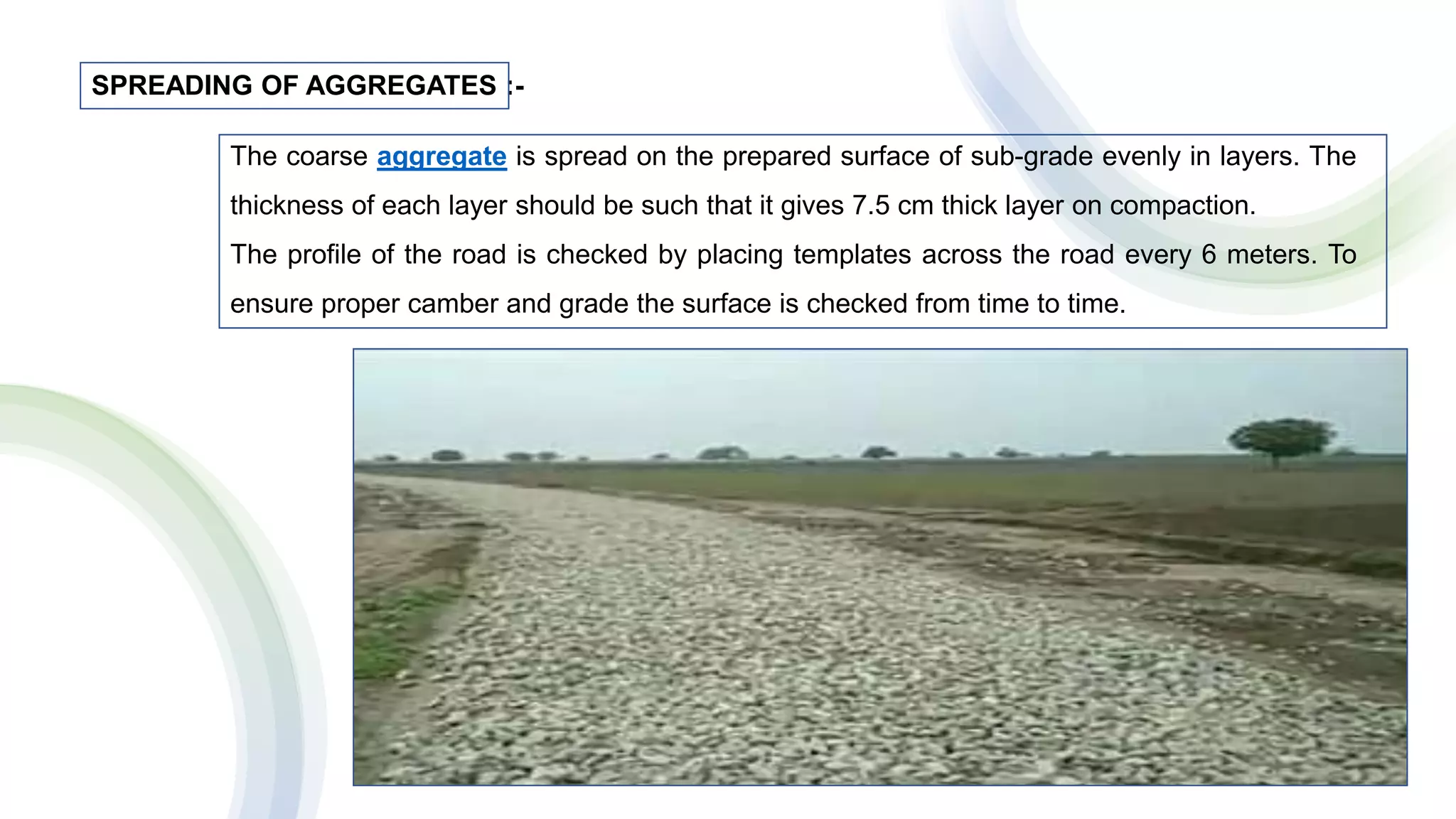 ESTIMATE THE CONSTRUCTION PROCEDURE OF WATER-BOUND MACADAM ROAD | PPTX