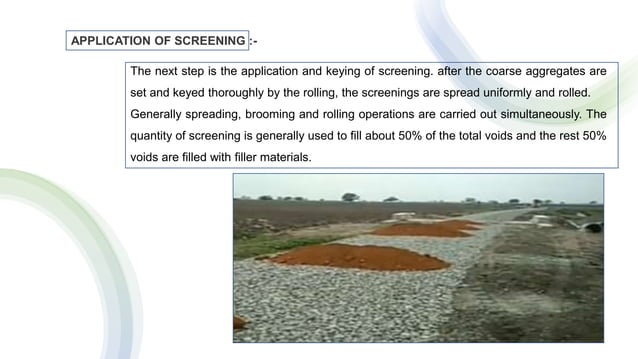 ESTIMATE THE CONSTRUCTION PROCEDURE OF WATER-BOUND MACADAM ROAD | PPTX