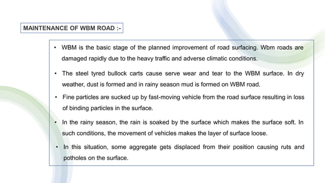 ESTIMATE THE CONSTRUCTION PROCEDURE OF WATER-BOUND MACADAM ROAD | PPTX