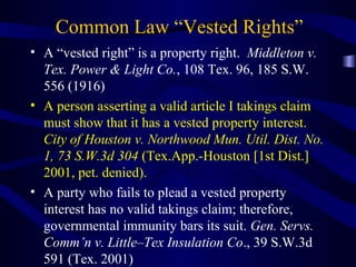 Vested Rights in Condemnation-1-3.ED Semiinar 2014v4.Powerpoint | PPT