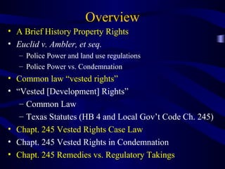 Vested Rights in Condemnation-1-3.ED Semiinar 2014v4.Powerpoint | PPT