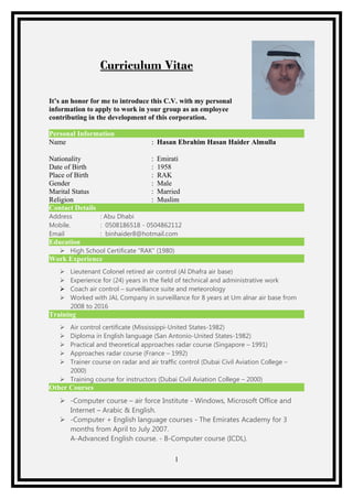 H ALMOLA CV | DOC | Aviation Industry | Industries