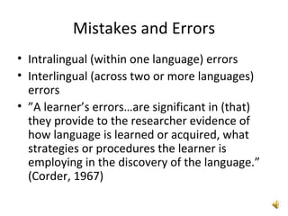 Errors and Mistakes | PPT