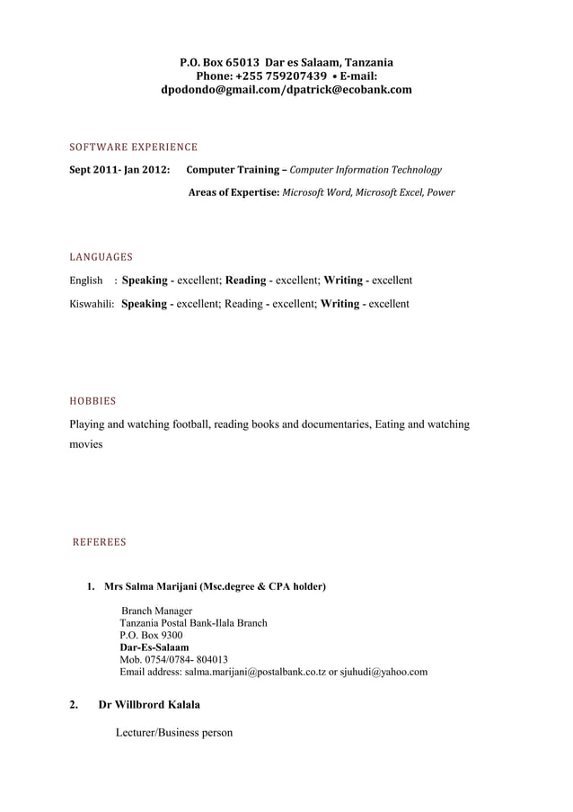 DPATRICK CV | PDF