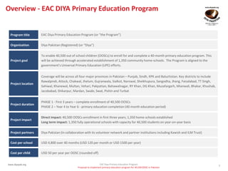 Primary Education Program by EY-DIYA- PAKISTAN | PDF