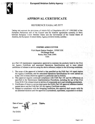 EAC FAA 145 EASA 145 ISO9001 | PDF