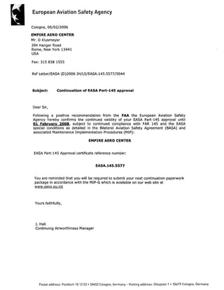 EAC FAA 145 EASA 145 ISO9001 | PDF