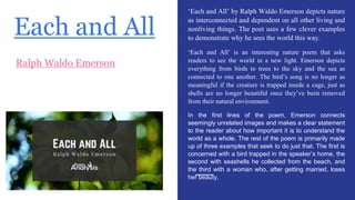 Each and All Ralph Waldo Emerson | PPTX