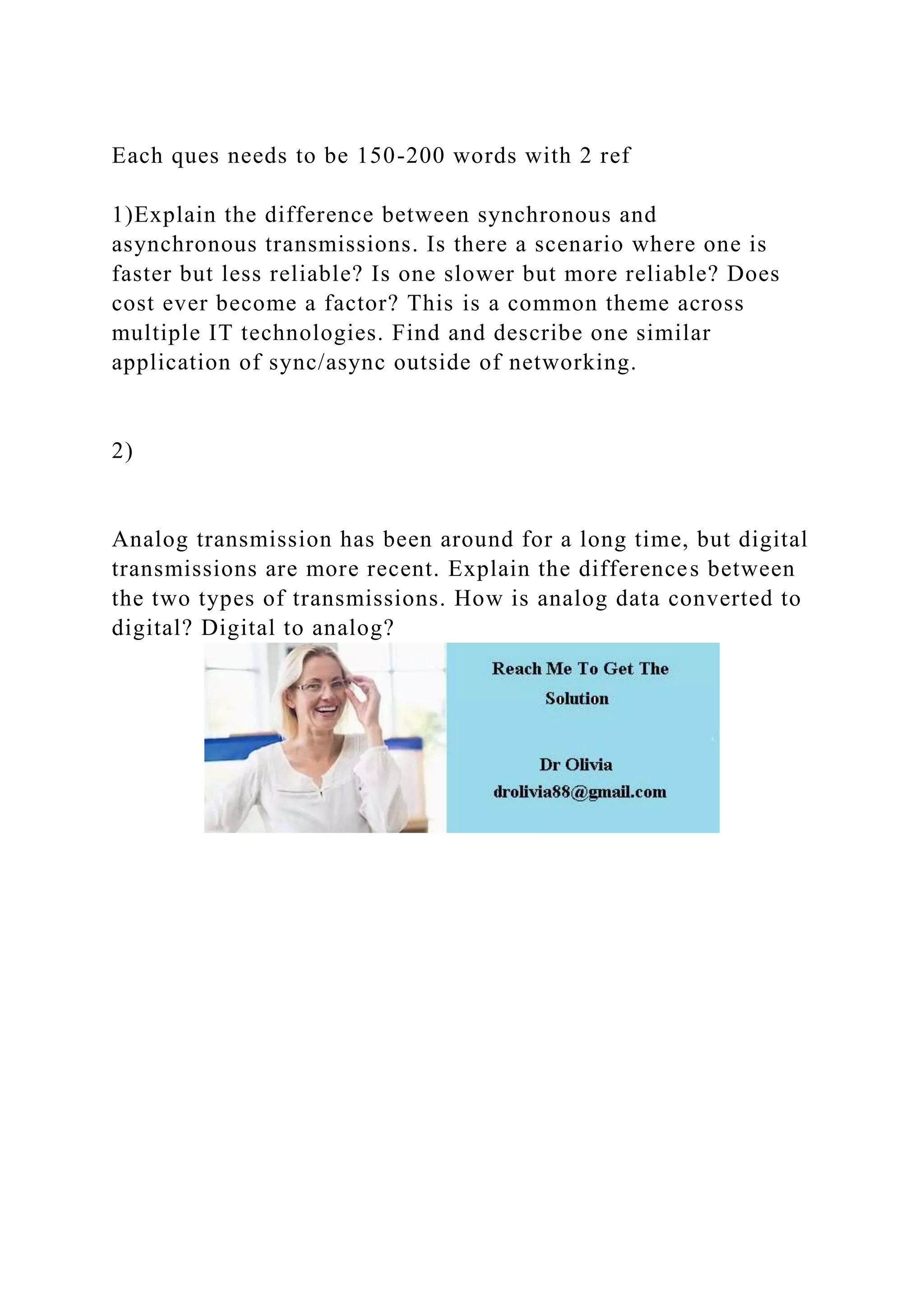 Each ques needs to be 150-200 words with 2 ref 1)Explain the dif | DOCX