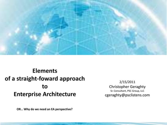Enterprise Architecture Overview | PPT