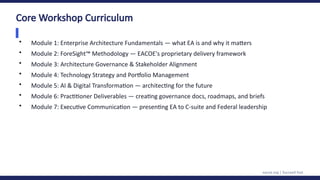 EACOE Workshop Overview: Enterprise Architecture Certification Programs ...