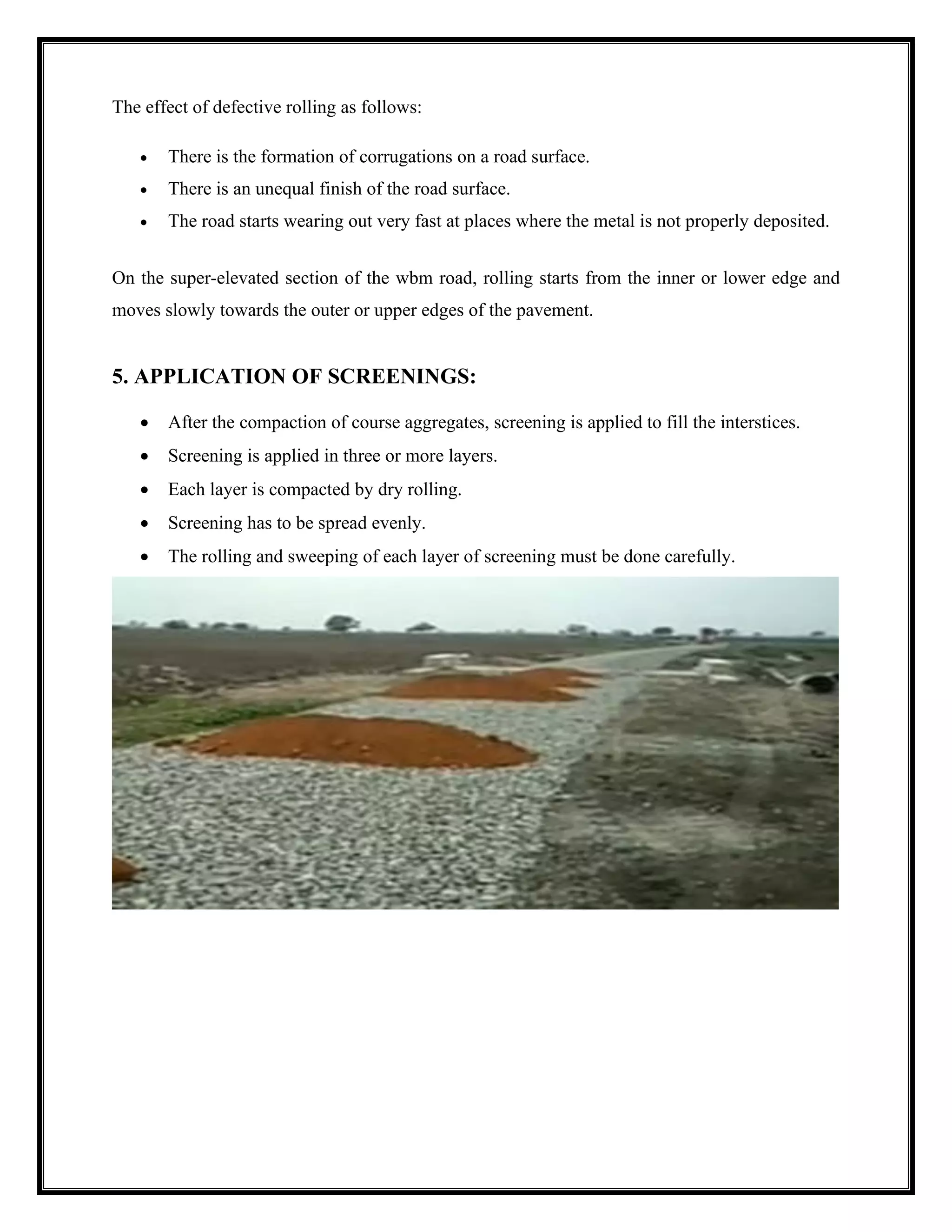 ESTIMATE THE CONSTRUCTION PROCEDURE OF WATER-BOUND MACADAM ROAD | PDF ...